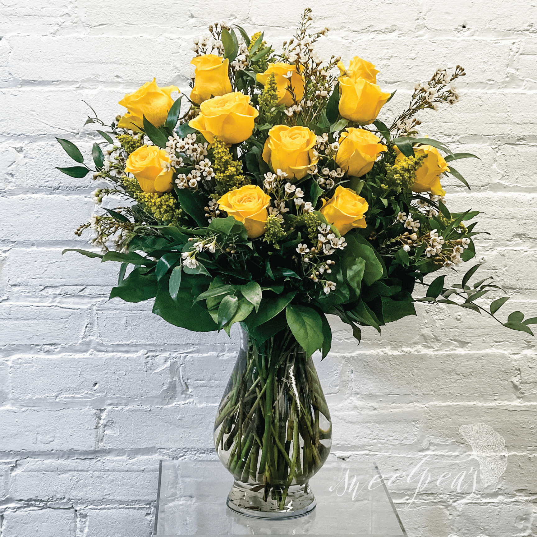 Toronto Flower Delivery - Dozen Yellow Roses Bouquet | Sweetpea's