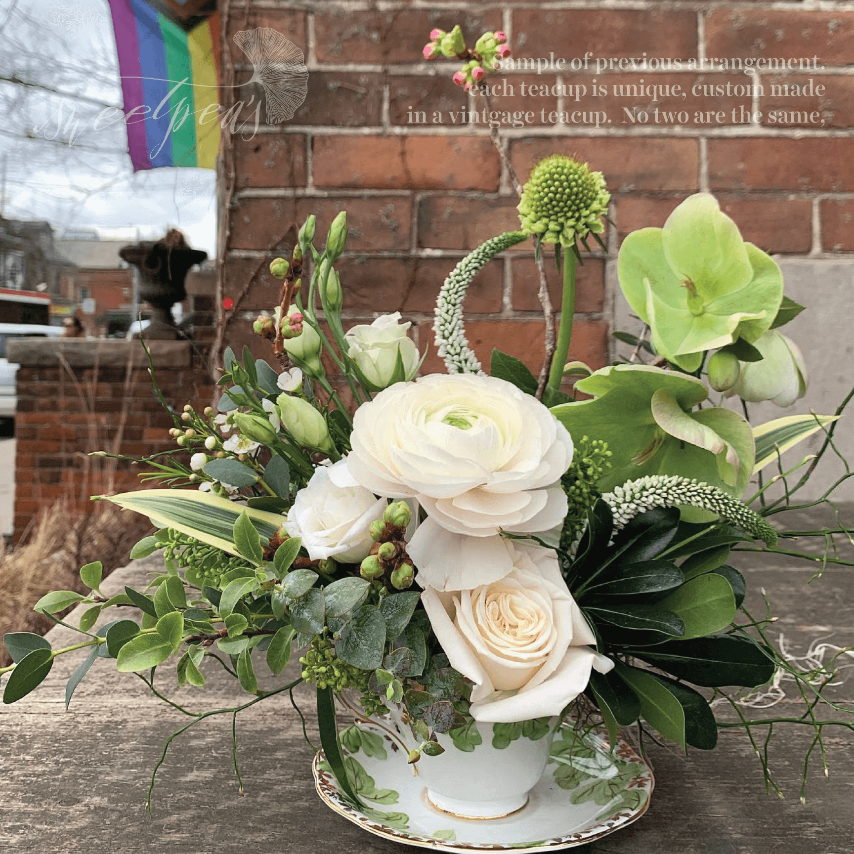Toronto Flower Delivery - Vintage Teacup Floral Arrangement | Sweetpea's